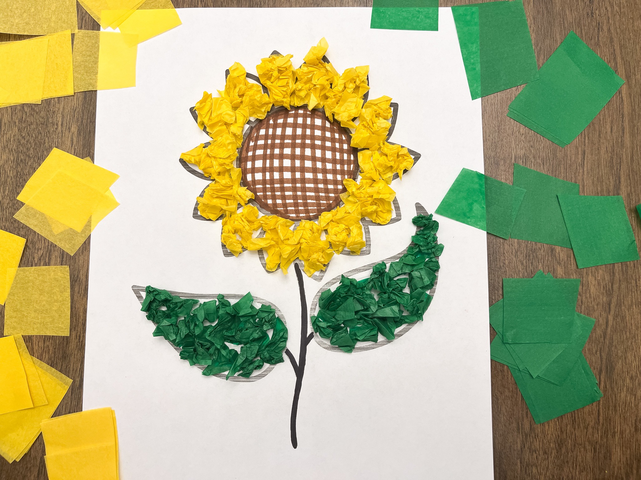 Tissue Paper Sunflower - Faith-filled Fun