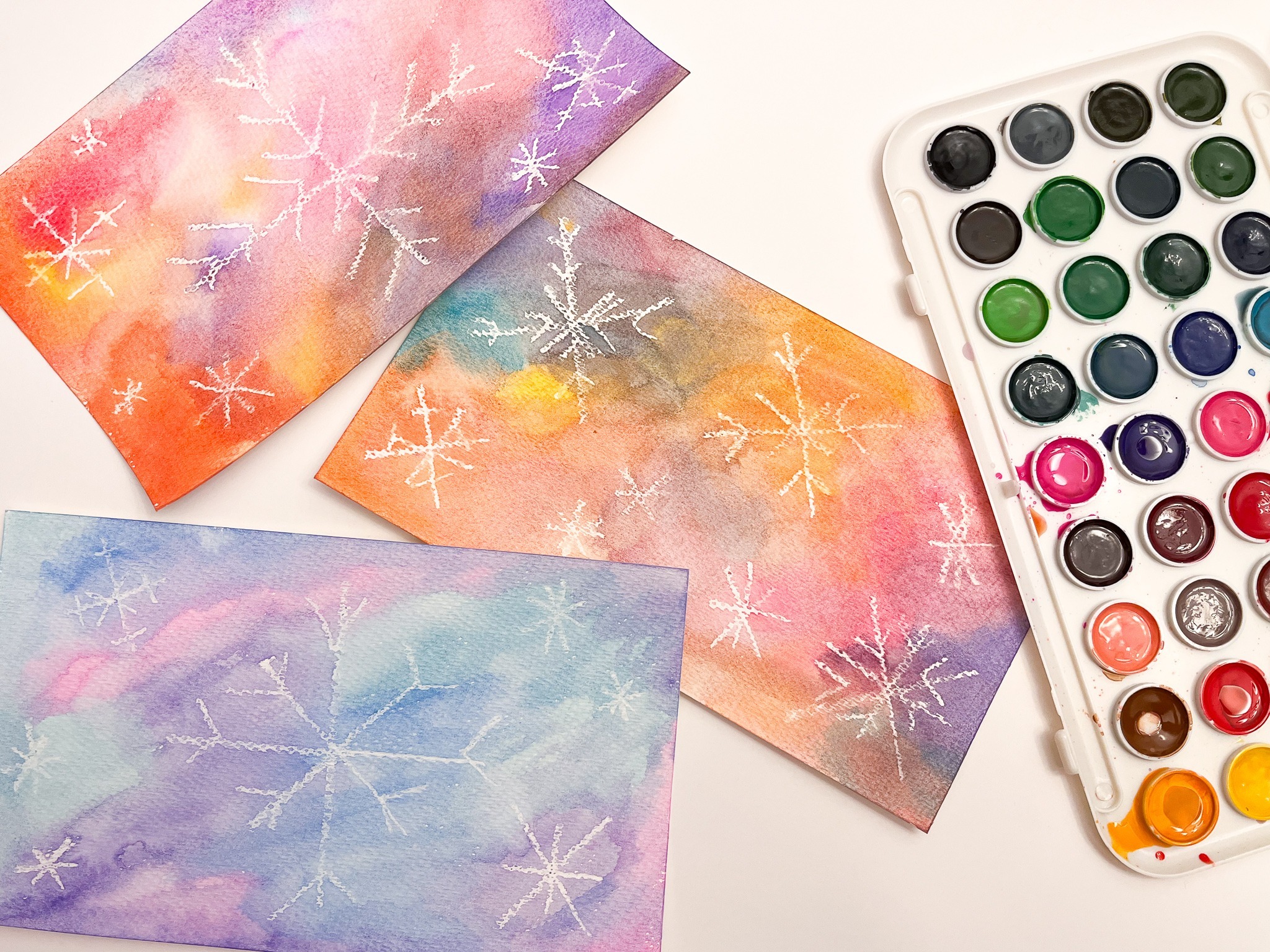 Watercolor Snowflake Art - Faith-filled Fun